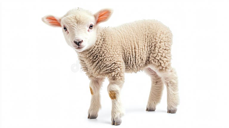 Adorable Small Lamb on White Background - Professional Photography Stock Photo - Image of ...