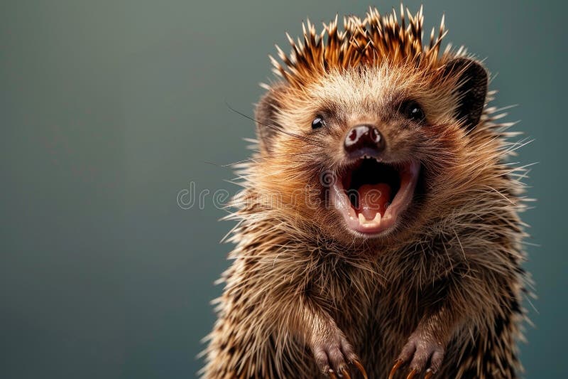 Adorable Smiling Hedgehog on Bright Background Stock Image - Image of ...