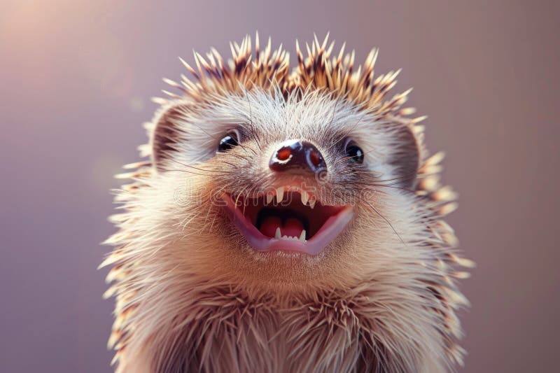 Adorable Smiling Hedgehog with Heart Shaped Tongue Stock Photo - Image ...