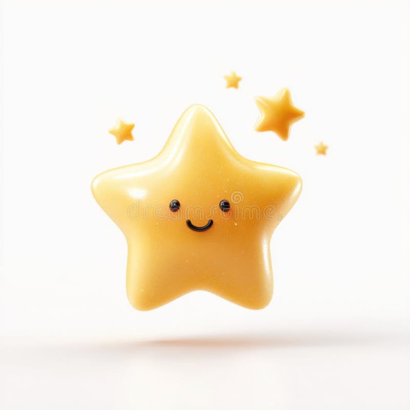 Adorable Smiling Star: a Whimsical 3D Character Design Stock ...