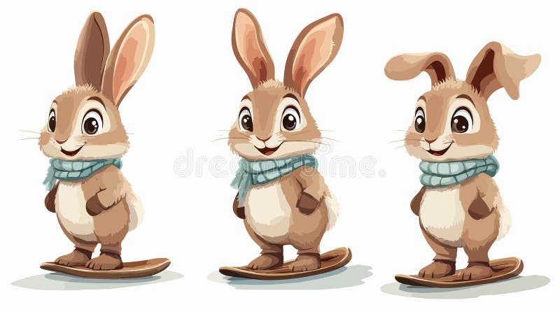 Adorable Snowshoe Hare Vector Cartoon Illustration for Creative ...