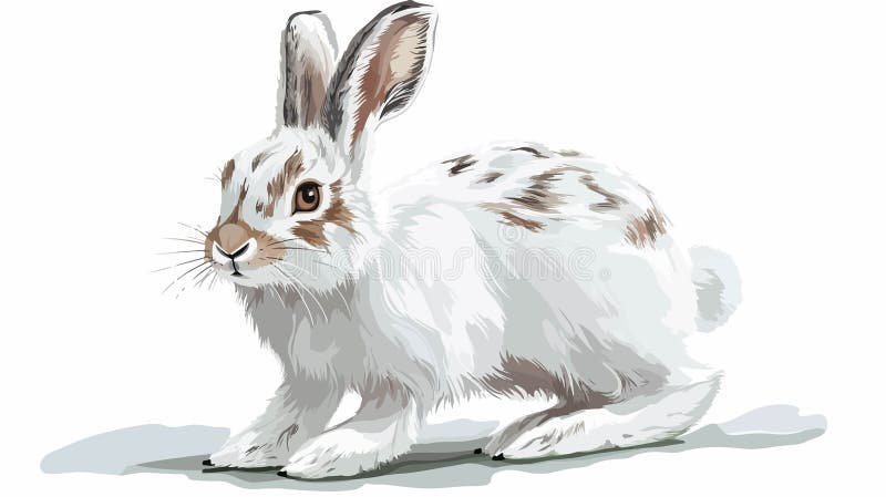 Adorable Snowshoe Hare Vector Cartoon Illustration for Creative ...