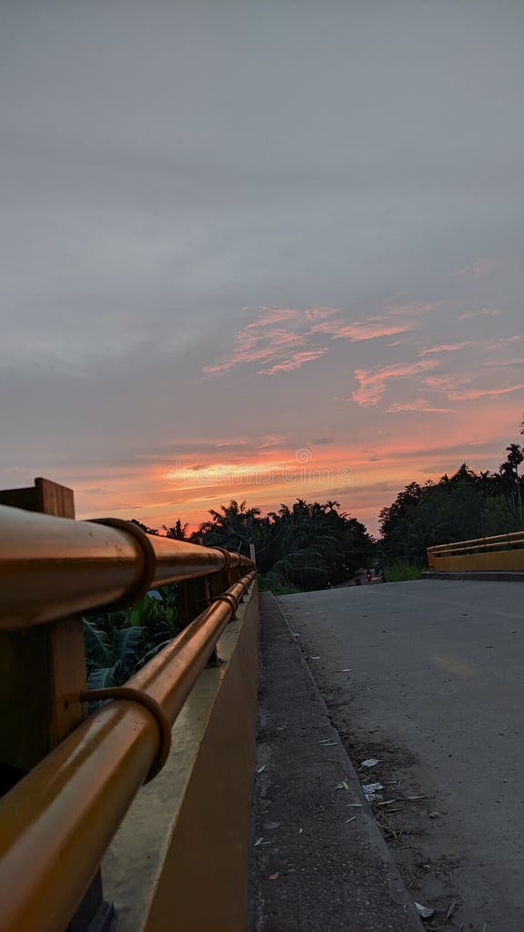 Adorable Sunset from Village Stock Image - Image of sunset, adorable ...