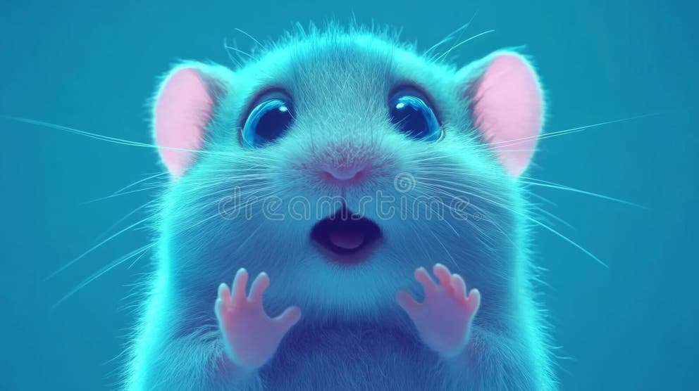 An Adorable Surprised Mouse with Big Eyes Stock Illustration ...