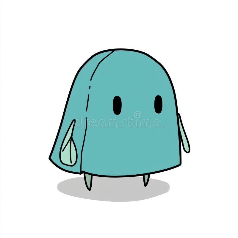 Teal Ghostly Creature stock illustration. Illustration of drawing ...