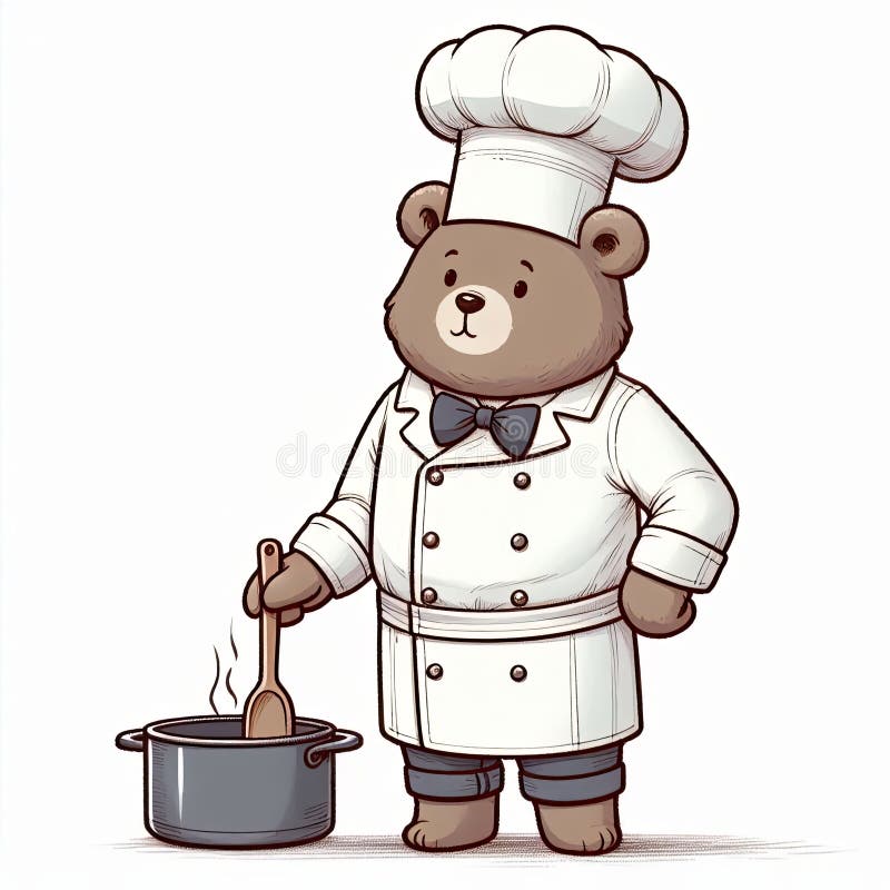 Adorable Teddy Bear Chef stock illustration. Illustration of dinner ...
