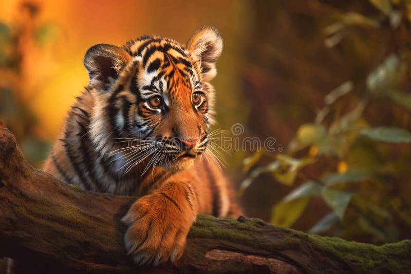 Adorable Tiger cub stock illustration. Illustration of cute - 272318405