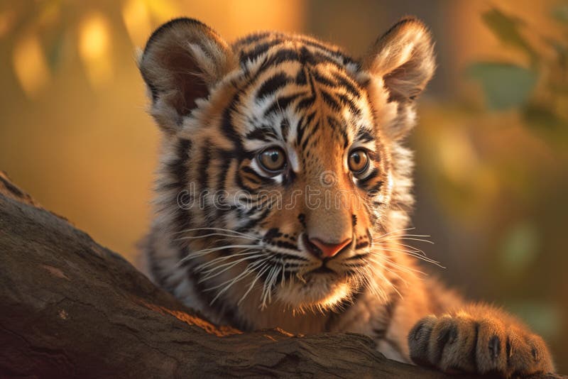 Adorable Tiger cub stock illustration. Illustration of cute - 272318413