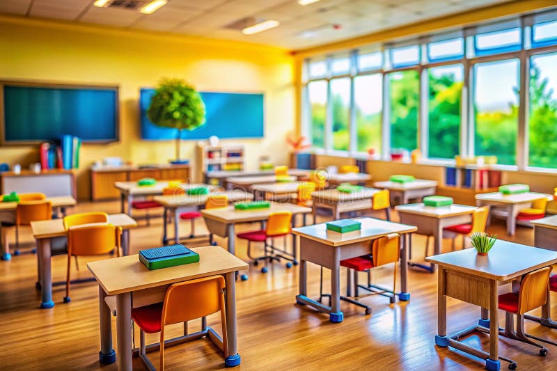 Adorable TiltShift Classroom Scene a Personalized BacktoSchool Greeting ...