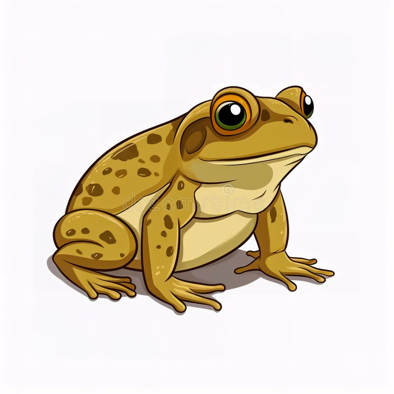 An Adorable Toad Peering Curiously with Its Big, Bulbous Eyes. Cartoon ...