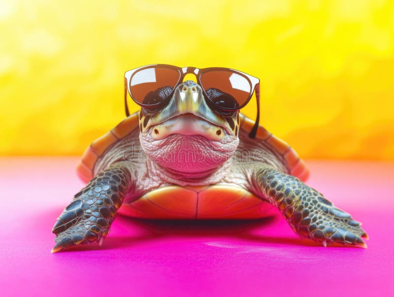 Adorable Turtle Wearing Sunglasses Stock Image - Image of wear, pets ...