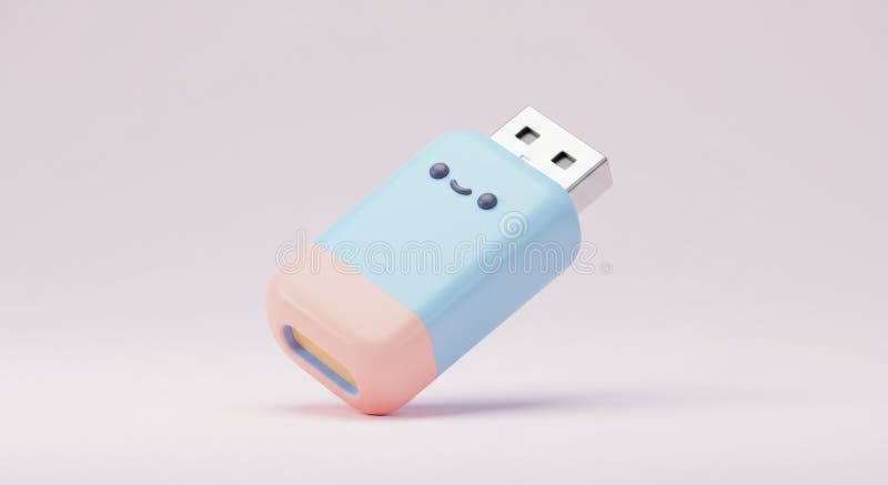 Cute AI-Generated USB Drive Stock Illustration - Illustration of gadget ...
