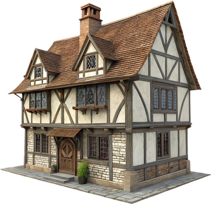 Adorable Vintage House Clipart with Charming Design. Stock Illustration ...