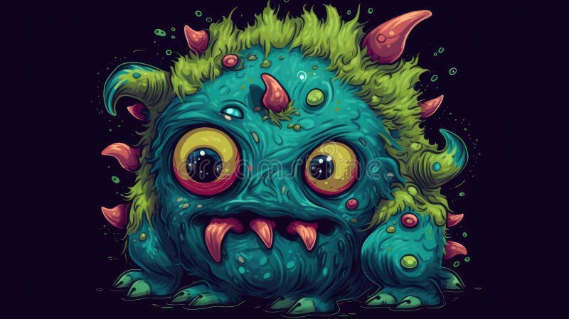 Adorable Virus Monster for Your Next Project. Stock Illustration ...