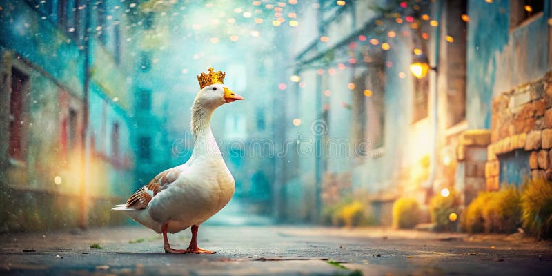 Adorable Watercolor Goose King Pattern Perfect for Fabric Wallpaper and ...