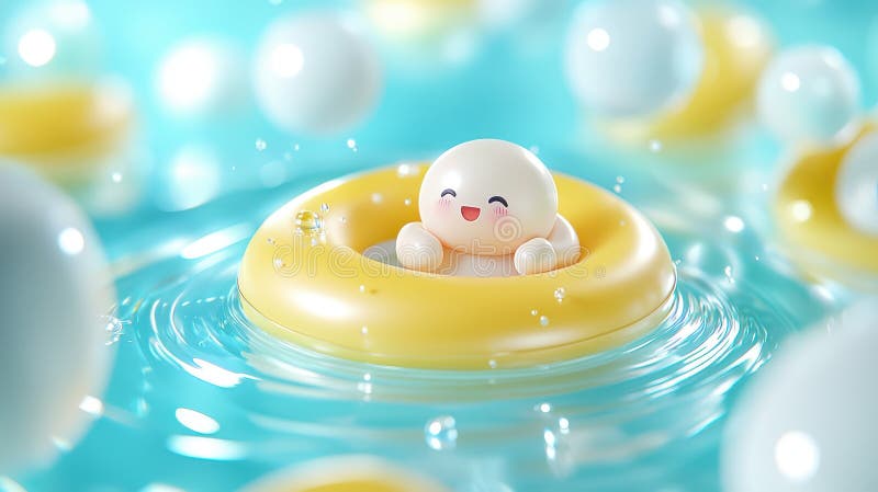 Adorable White Duck Gliding Peacefully in a Tranquil Pool of Water ...