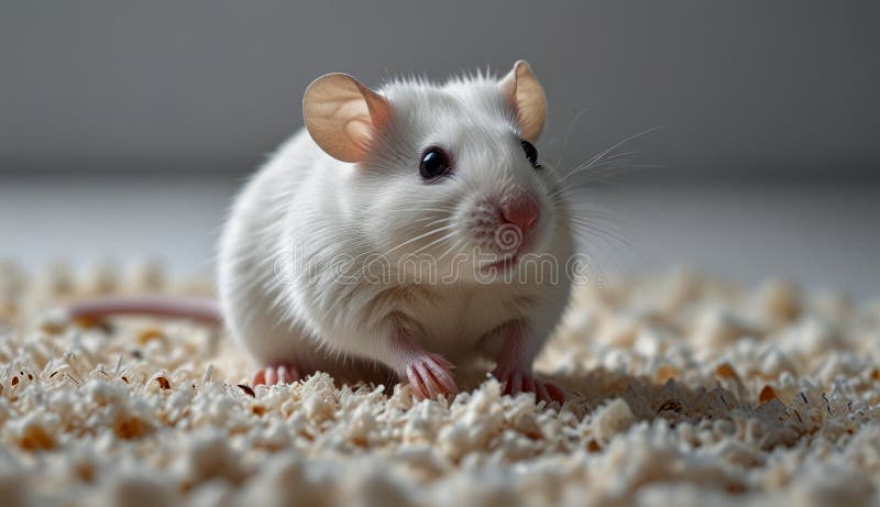 Adorable White Mouse on Soft Surface Stock Image - Image of cute ...