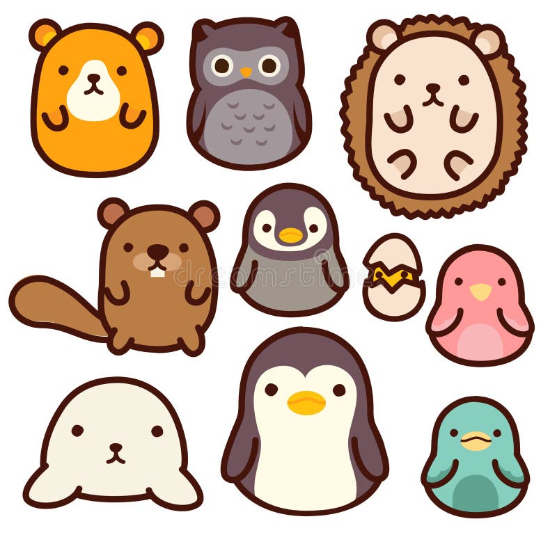 Adorable Wild Animal Character Stock Illustration - Illustration of ...