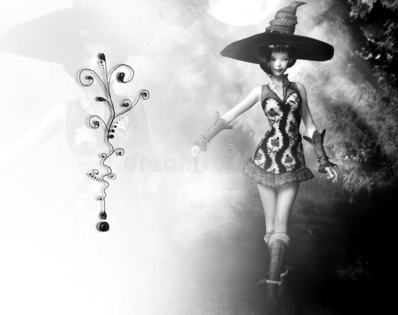 Adorable Witch stock illustration. Illustration of aesthetic - 4118189