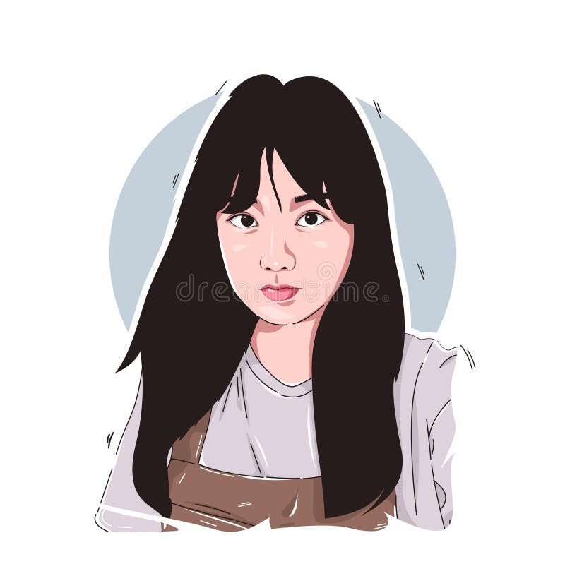 Set with Chubby Face of Water Drop in Outlines and Cartoon Style ...