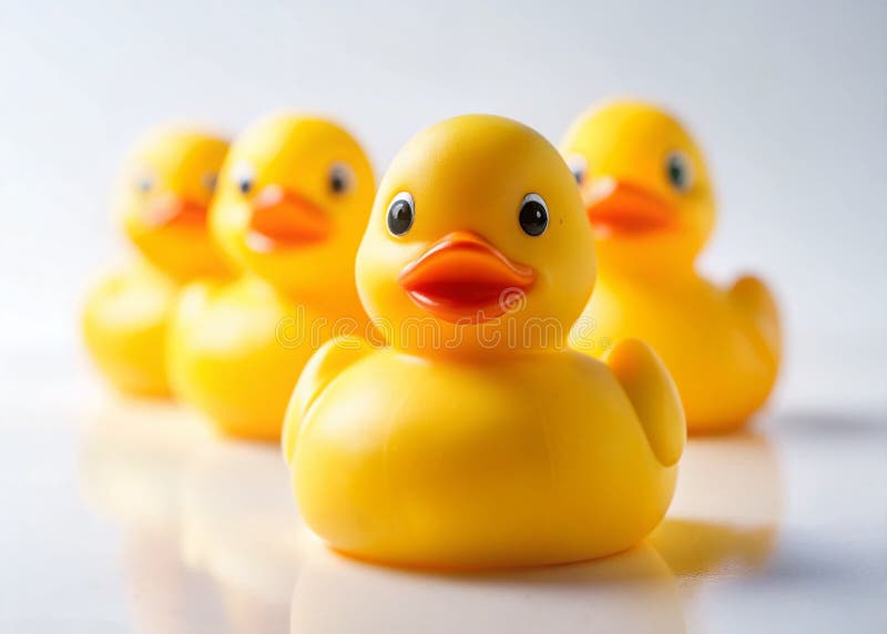 Adorable Yellow Rubber Ducks a Minimalist Celebration of Playful ...