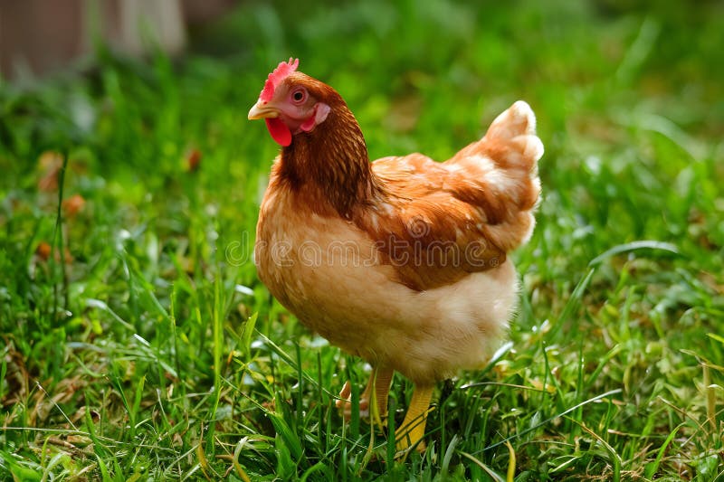 Adorable Young Chicken Stands in Vibrant Farmyard Setting Stock ...