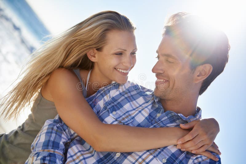 They Adore Each Other. a Young, Affectionate Couple at the Beach. Stock ...