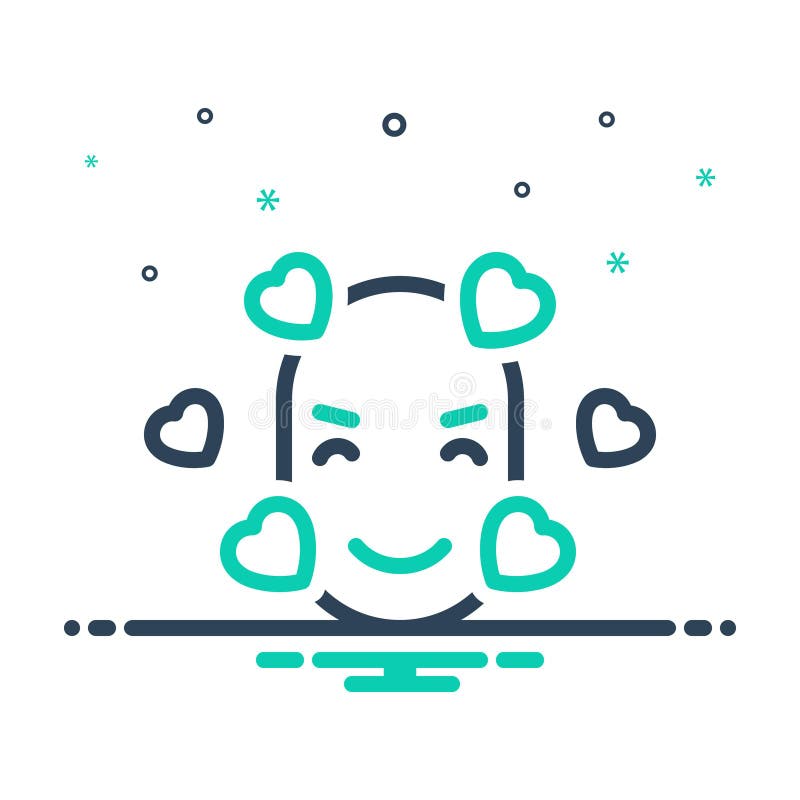 Mix Icon for Adore, Love and Smiley Stock Vector - Illustration of ...