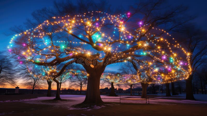 Adorned tree light stock illustration. Illustration of clear - 373368784