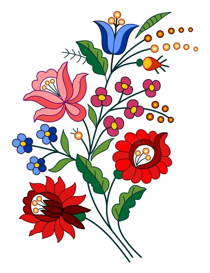 Adorno Floral Húngaro Tradicional Ilustración del Vector - Ilustración ...