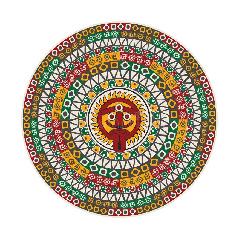 Mandala azteca ilustración del vector. Ilustración de flor - 42020400