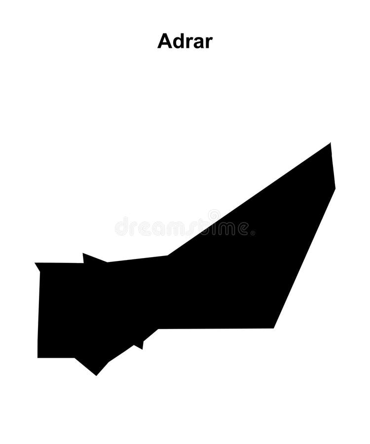 Adrar outline map stock vector. Illustration of geography - 360611371