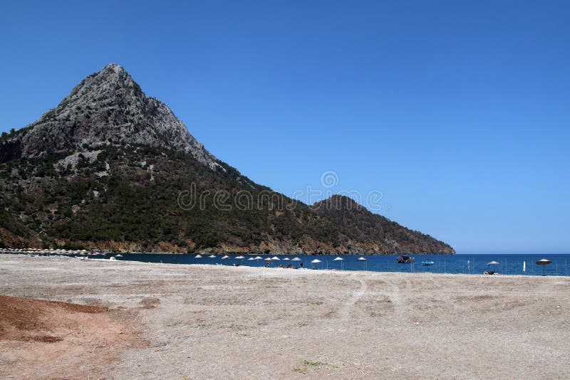Adrasan Beach stock photo. Image of lycian, green, sand - 138391794