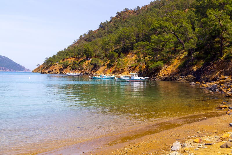 Adrasan strand arkivfoto. Bild av semester, berg, moses - 86690958