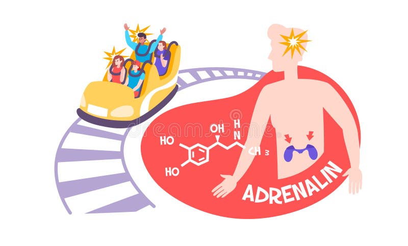 Adrenaline Hormone Flat Composition Stock Vector - Illustration of ...