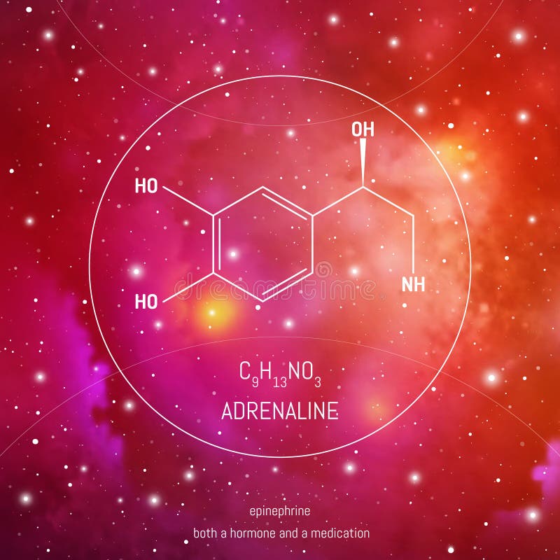 Adrenaline or Adrenalin, Epinephrine Neurotransmitter Molecule ...