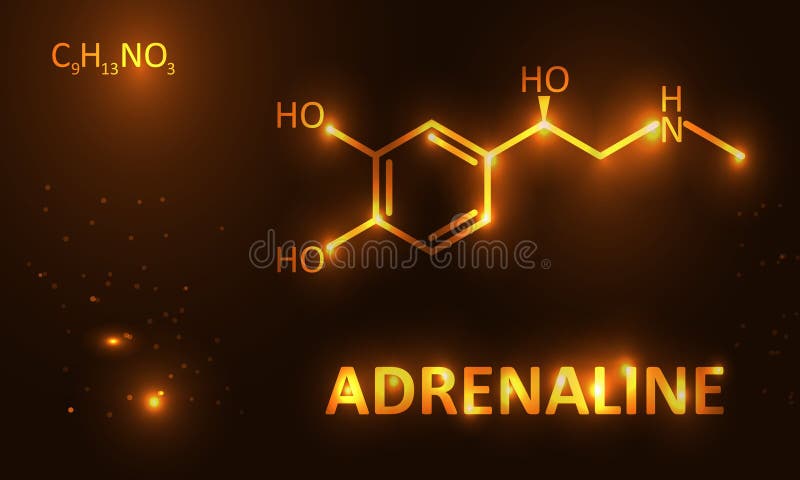 Adrenaline Shining Gold Molecule on Dark Background, Vector ...