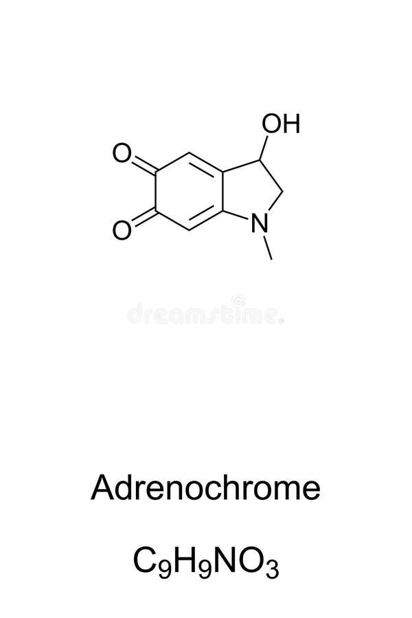 Adrenochrome. Adrenaline Metabolite. Structural Chemical Formula and ...