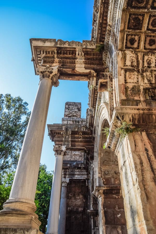 Adrian Gate, Antalya Landmark, Turkey. Antique Construction of Marble ...