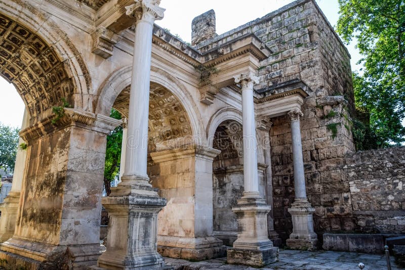 Adrian Gate, Antalya Landmark, Turkey. Antique Construction of Marble ...
