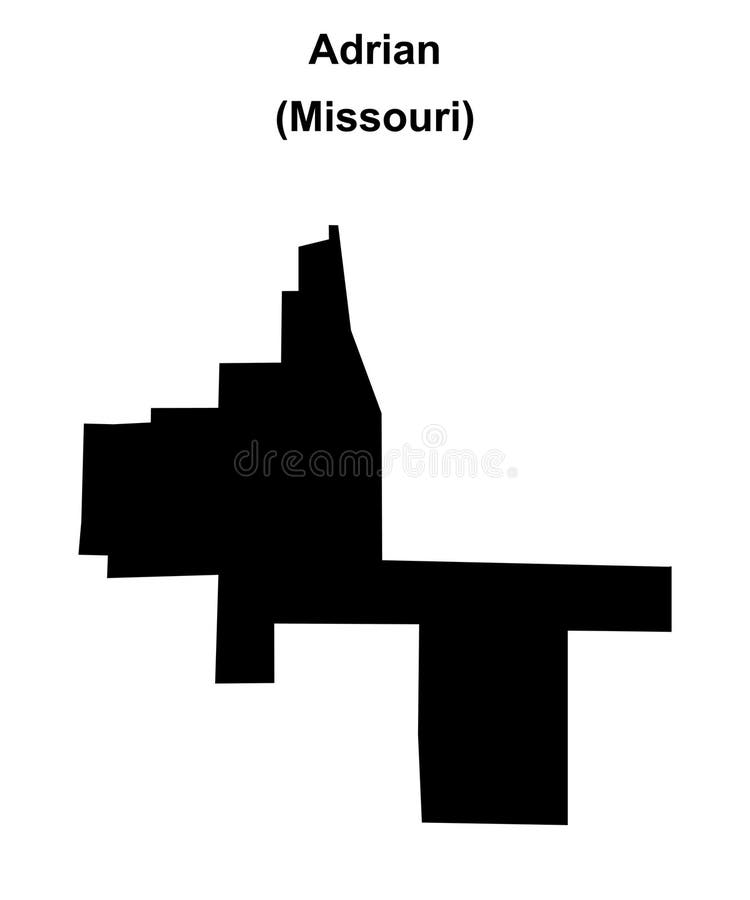 Adrian outline map stock illustration. Illustration of city - 387455722