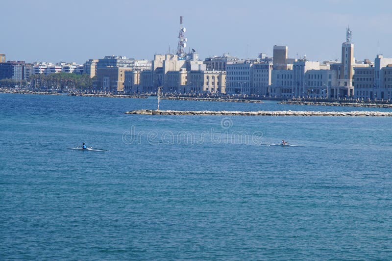 Adriatic Coast with the City of Bari in the Background Stock Image ...