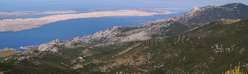 Adriatic Sea and Velebit Mountain Range in Croatia Stock Photo - Image ...
