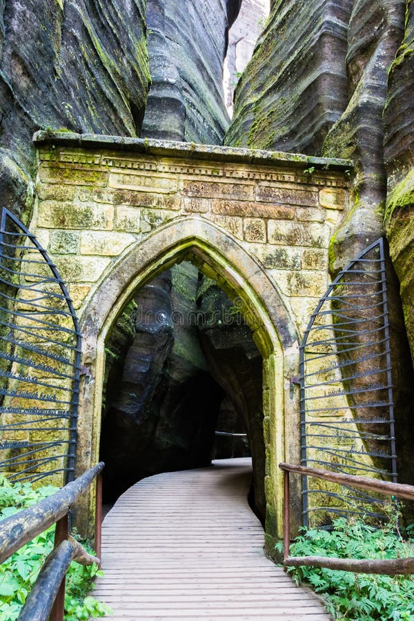 Adrspach Rocks - Stone Gate Stock Image - Image of hiking, rocks: 62504769
