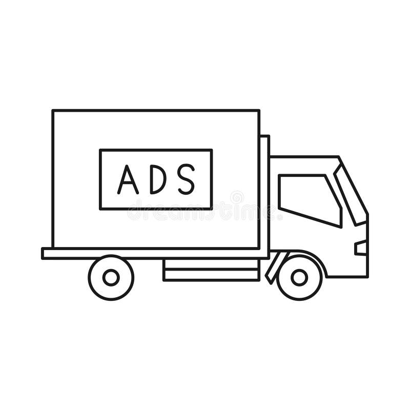 Ads, Car, Pickup Van, Car Ads Icon Stock Vector - Illustration of lorry ...