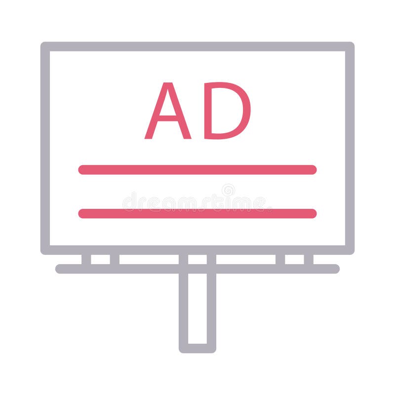 Ads Colour Line Vector Icon Stock Vector - Illustration of business ...