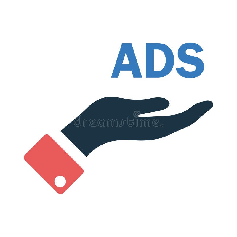 Ads, Hand, Ads on Hand Icon Stock Illustration - Illustration of data ...