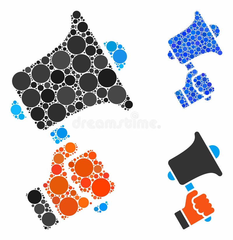 Ads Horn Mosaic Icon of Round Dots Stock Illustration - Illustration of ...