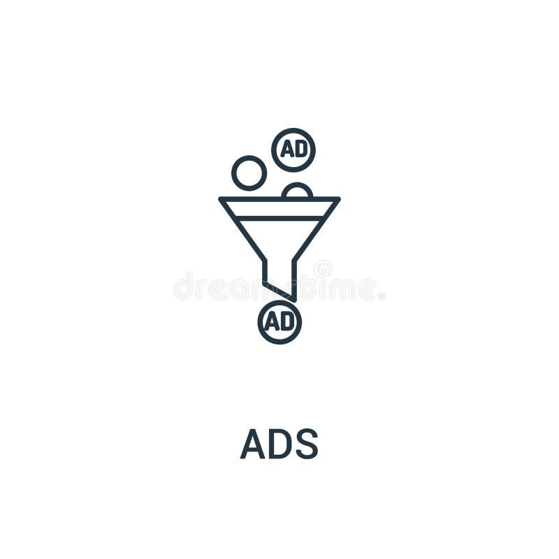 Ads Icon Vector from Ads Collection. Thin Line Ads Outline Icon Vector ...