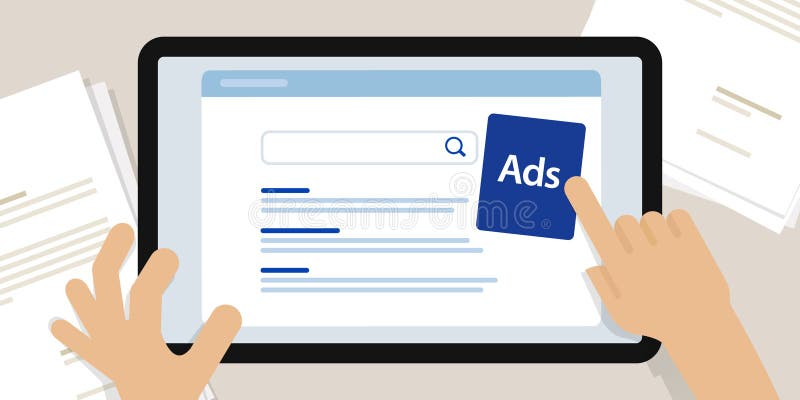 Ads in Search Engine Result Page Marketing Ad Digital Placement Stock ...